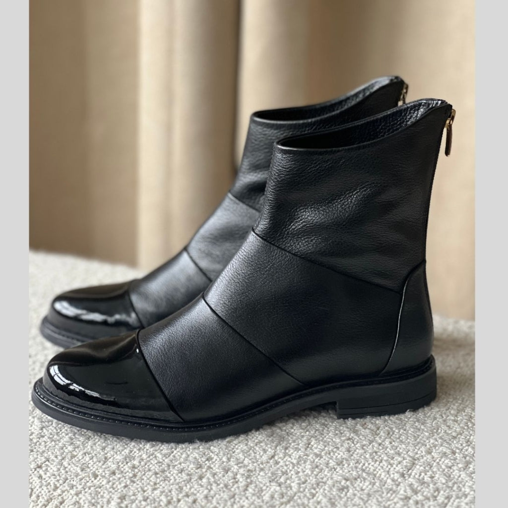 STEPHANIE - BLACK W/PATENT TOE – Copenhagenshoes-shop.de